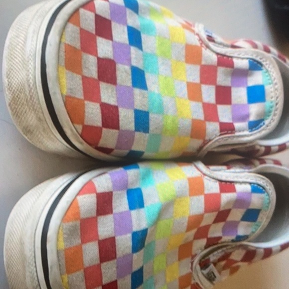 Vans | Shoes | Vibrant Checkered Design Comfortable Fit Slip Shoes ...
